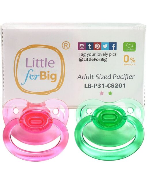 Candy Gloss Pacifiers-Pink & Green set - LittleForBig Cute & Sexy Products